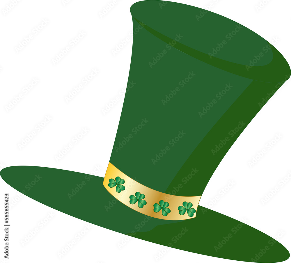 cartoon illustration of a St. Patrick's day top hat Stock Photo | Adobe ...