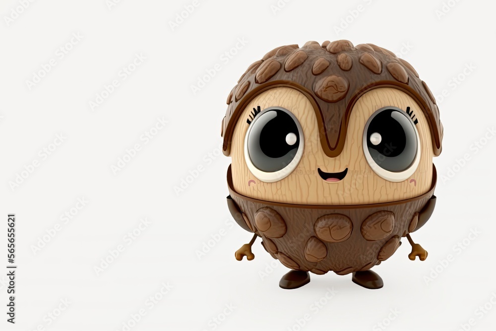 Cute happy smiling walnuts. Walnut cartoon illustration kawaii icon ...