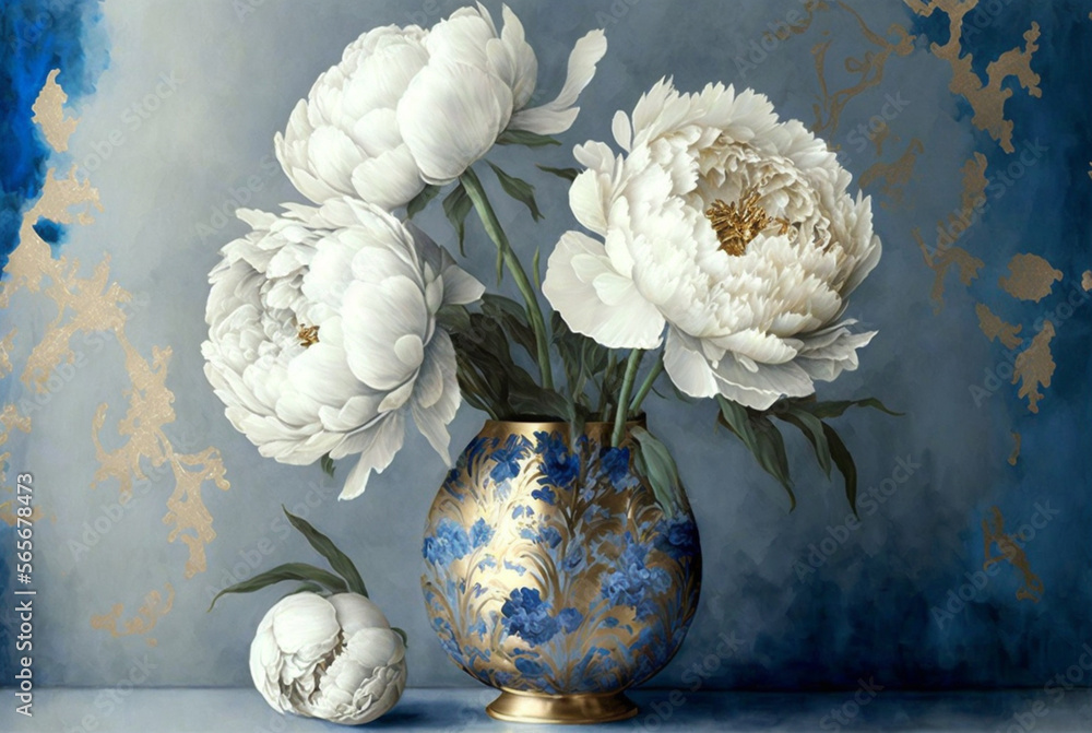 A wallpaper of a rococo blooms flowers dreamy intricate details pastel ...