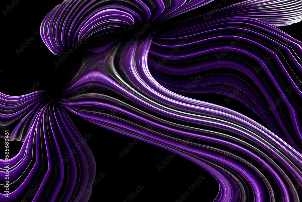 Abstract purple fluid free distorted dynamic flowing ripple interweave ...