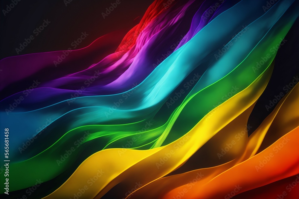 Pride Flag, Colorful, Wavy Texture. Post-produced generative AI digital ...