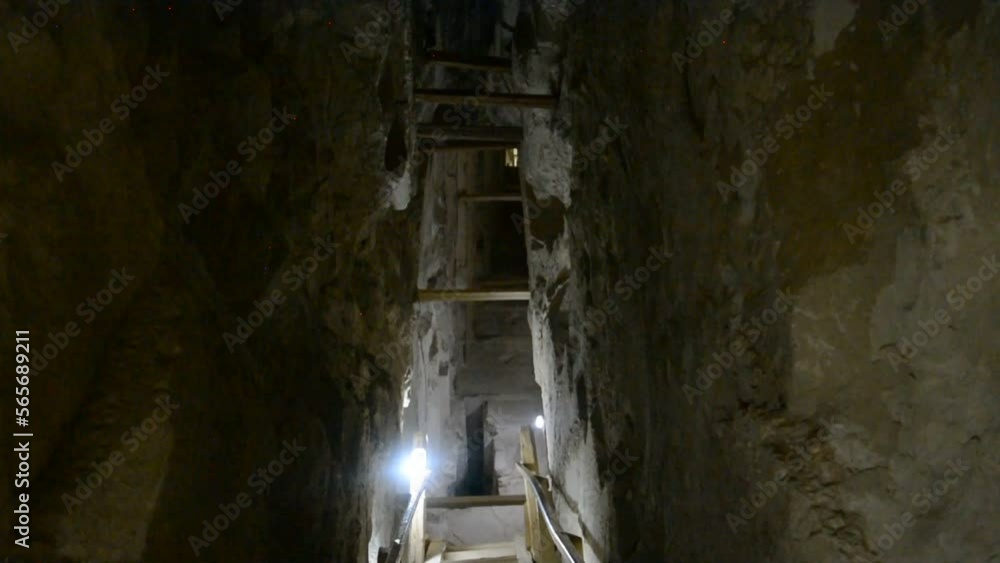 Details of the interior passages of The Bent Pyramid of king Sneferu, A ...