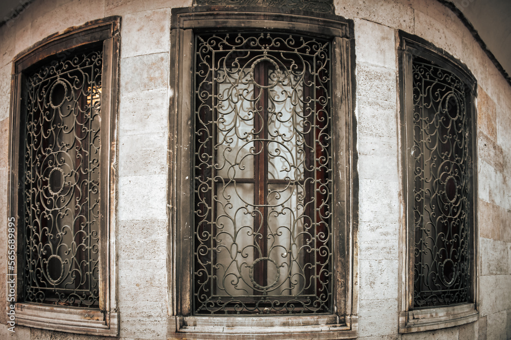 The round shape structure of an Ottoman period building and the windows ...