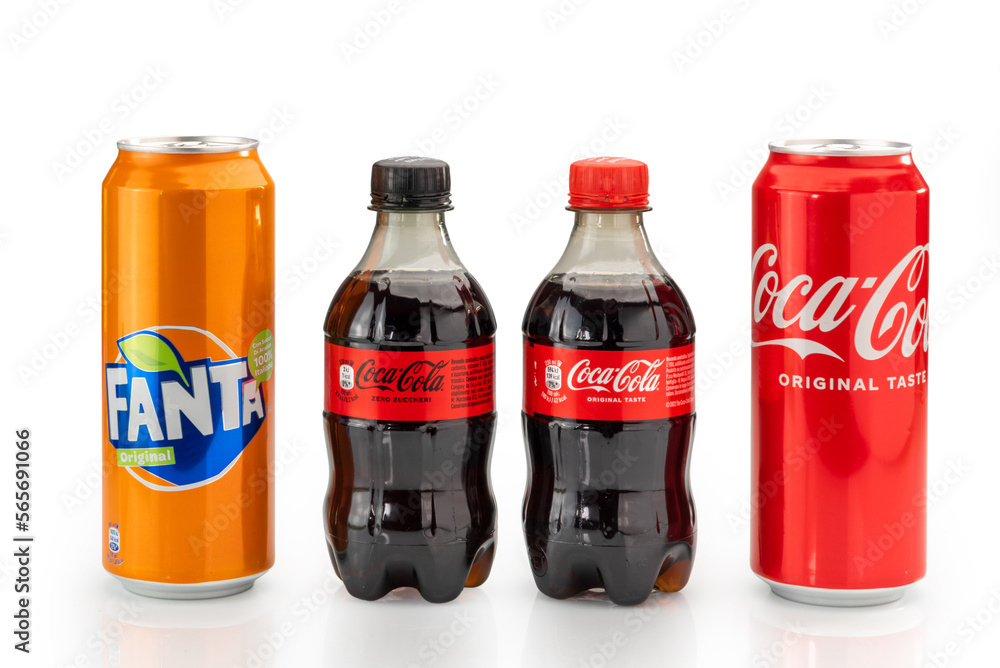 Italy - january 14, 2023: 500 ml Can of Coca Cola original taste with ...