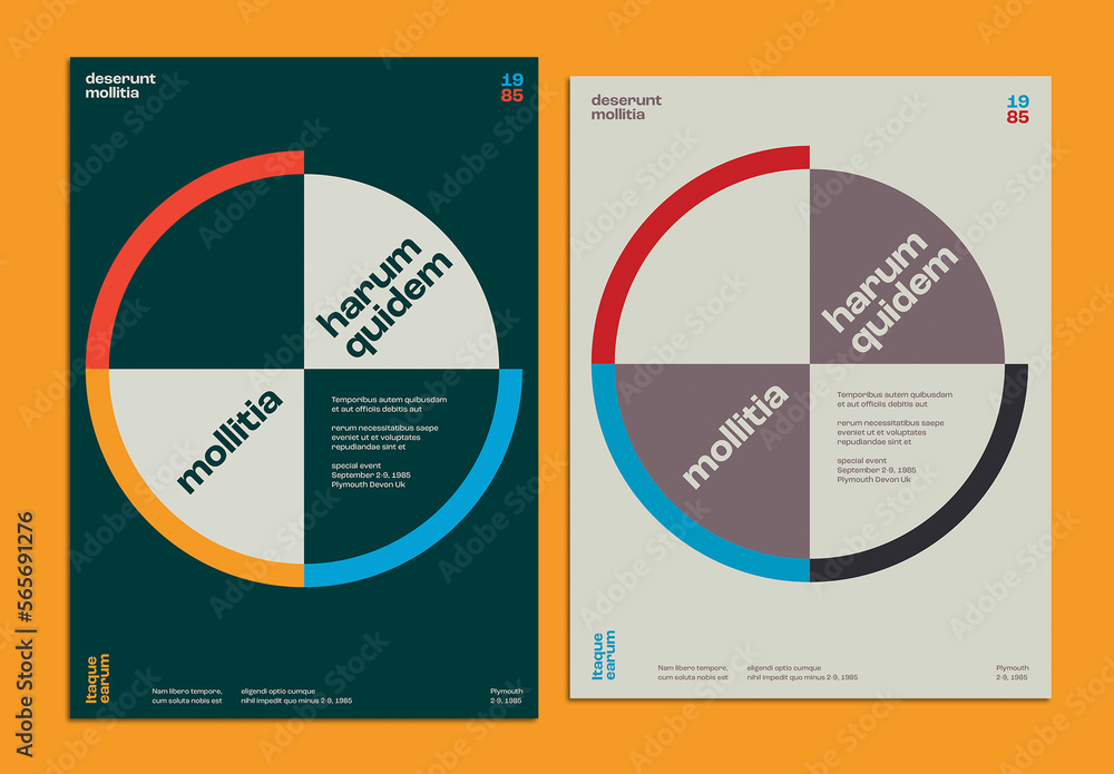 Vintage Swiss Style Design Cover Layout Stock Template | Adobe Stock