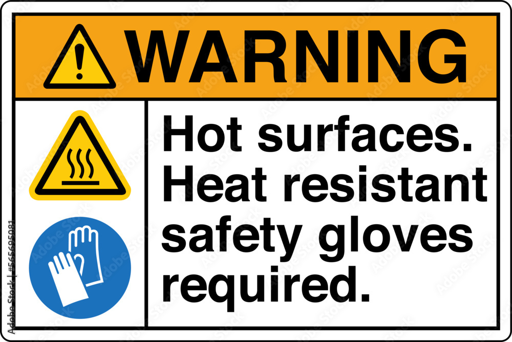 Safety Sign Marking Label Symbol Pictogram Standards Warning Hot ...