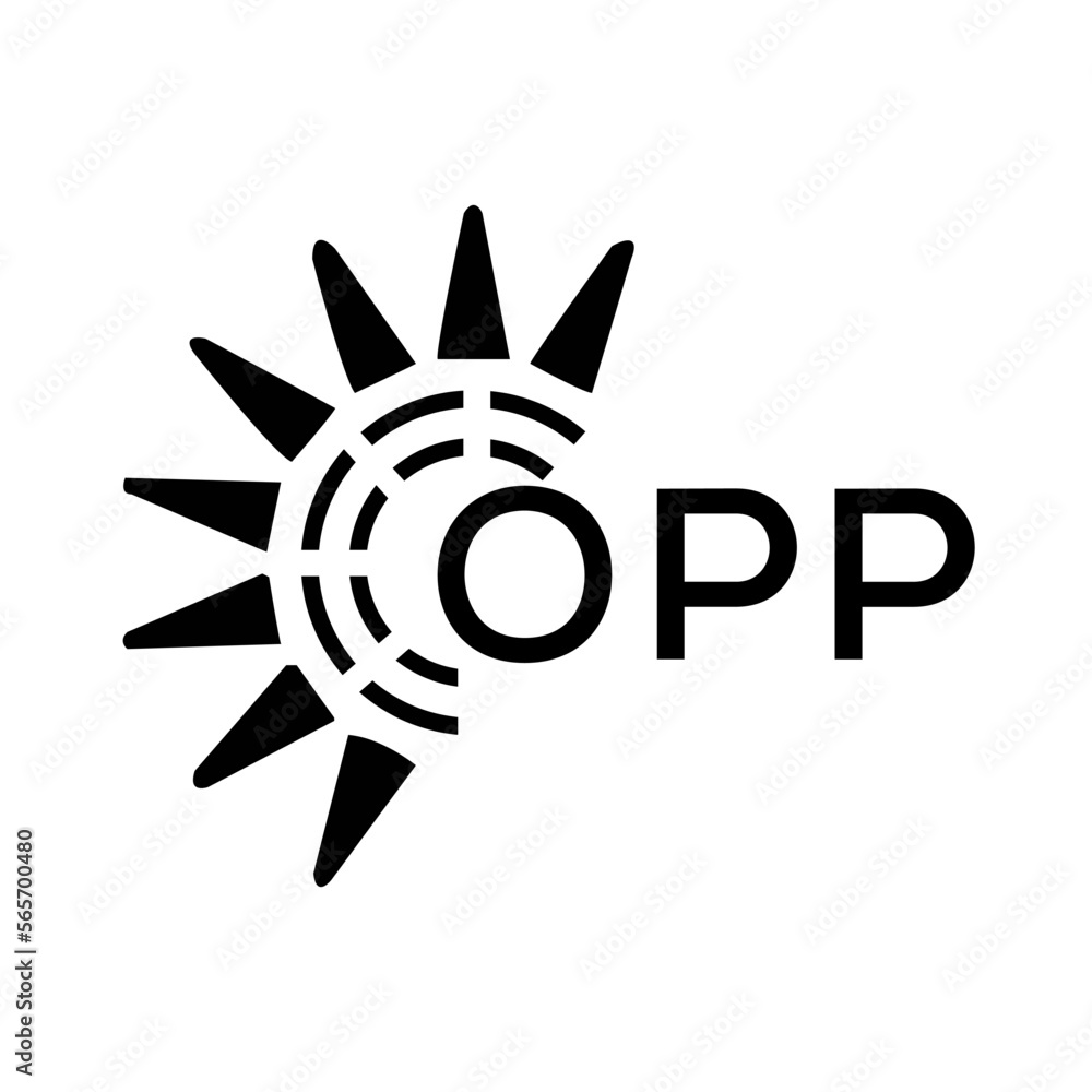 OPP letter logo. OPP image on white background and black letter. OPP ...