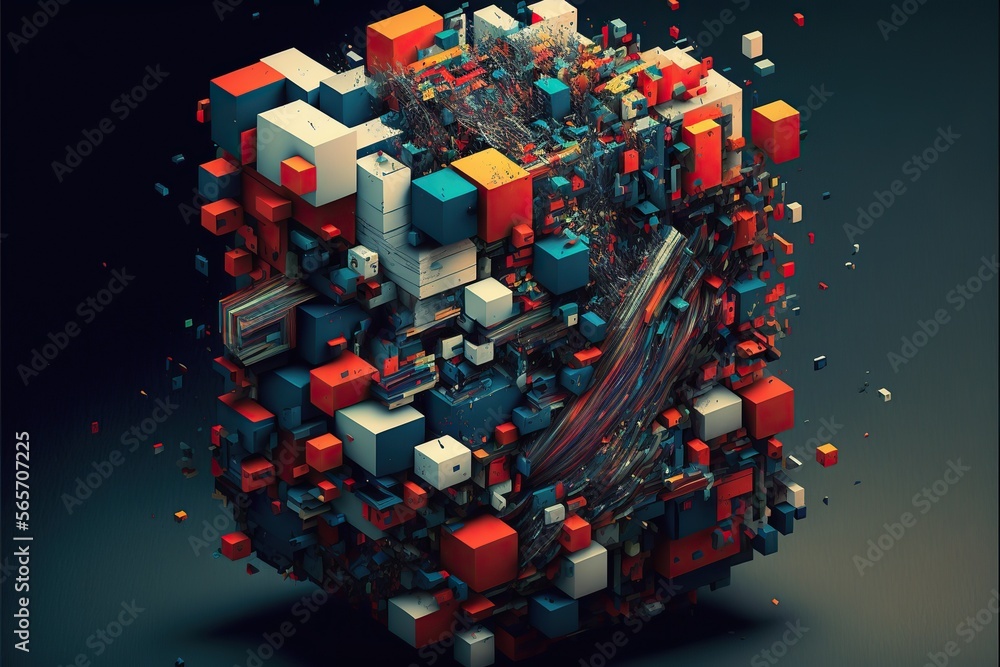 Sorting algorithm, created with Generative AI technology Stock ...