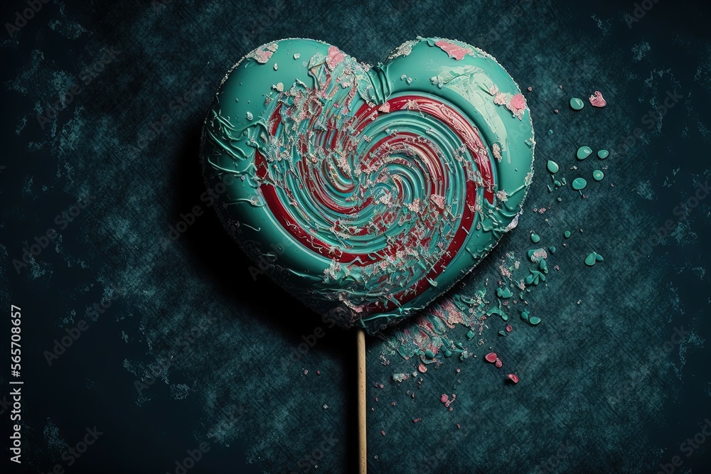 Broken heart lollipop Stock Illustration | Adobe Stock