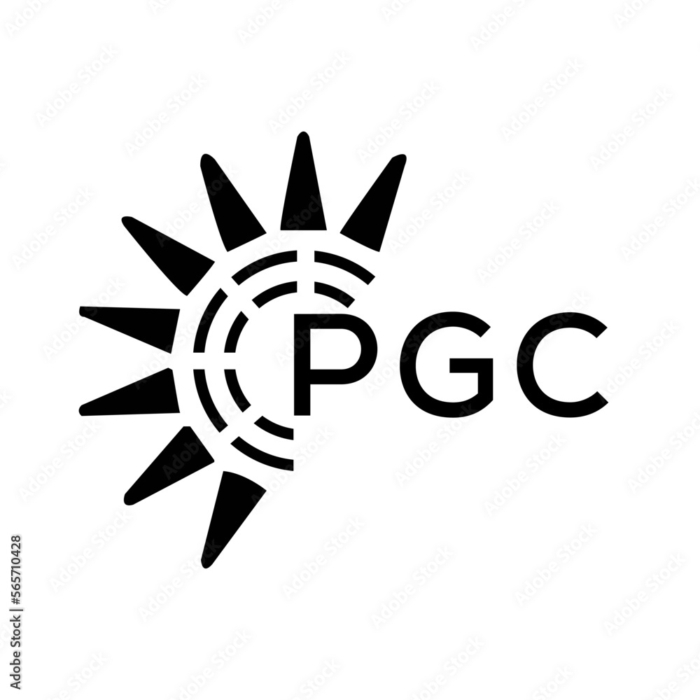 PGC letter logo. PGC image on white background and black letter. PGC ...