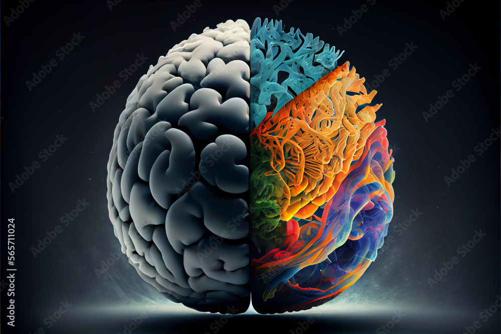 Humans brain. The right hemisphere of the human brain is responsible ...