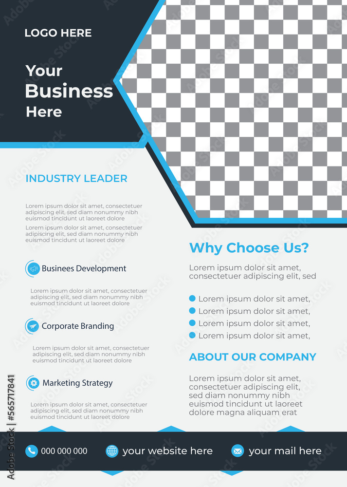 Graphic design layout with triangle graphic elements and space for ...