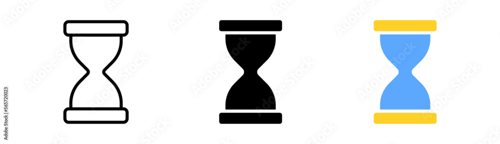 Hourglass set icon. Time management, keep track, sand, clock, schedule ...