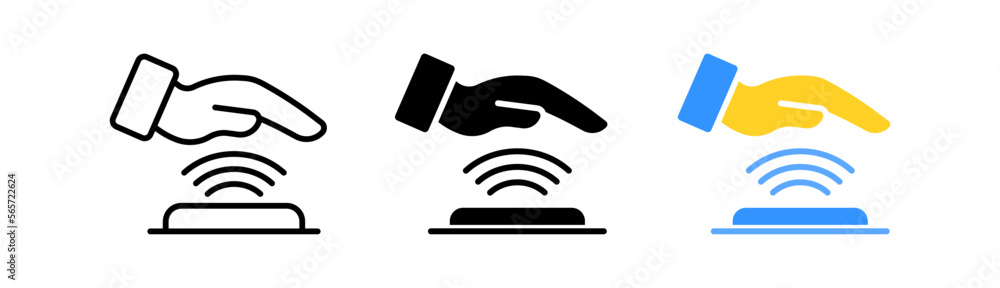 Hand scanning line icon. Fingerprint, finger, scan, hand palm, security ...
