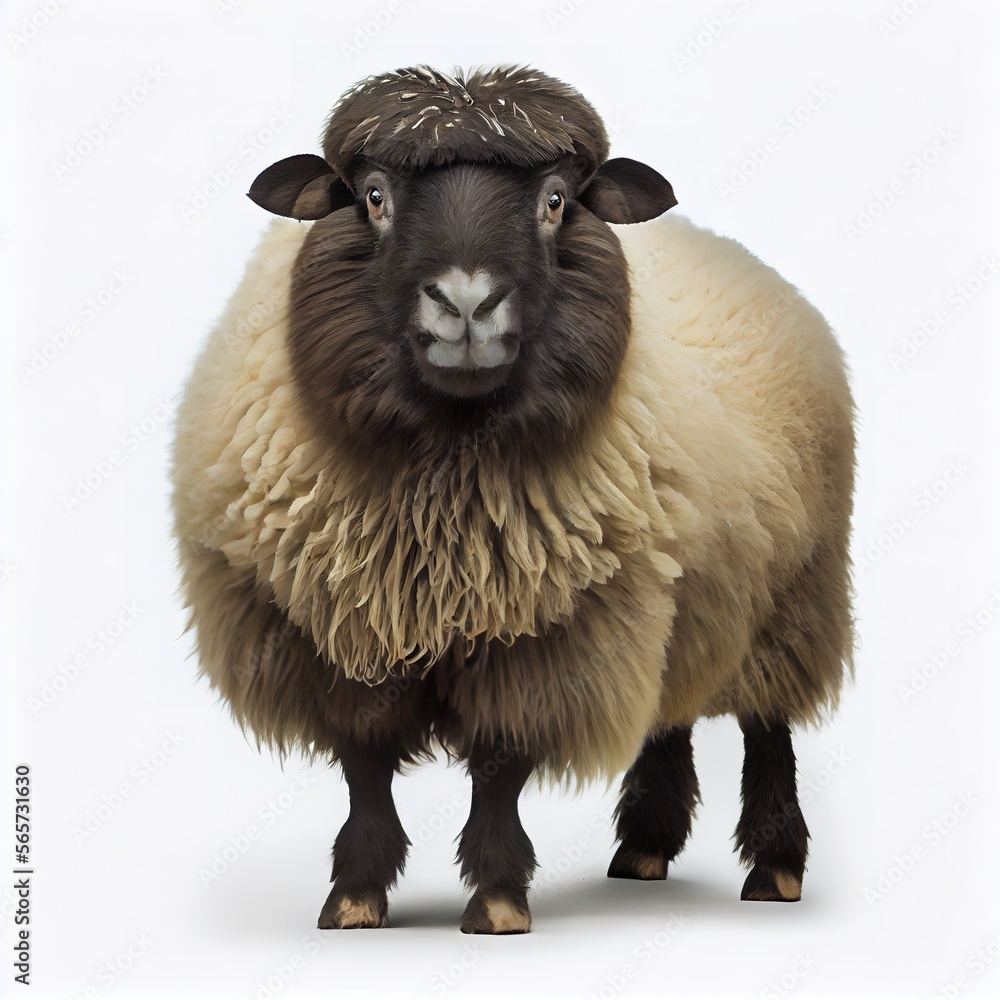 Suffolk sheep breed isolated on white background. Generative AI Stock ...