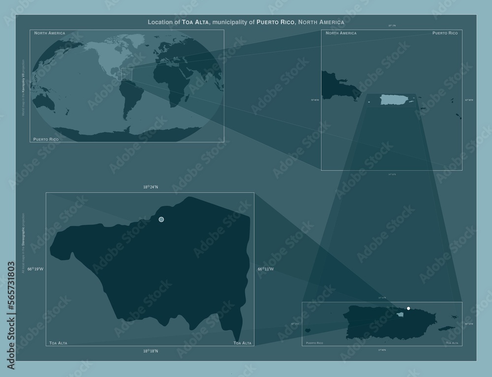 Toa Alta, Puerto Rico. Described location diagram Stock Illustration ...