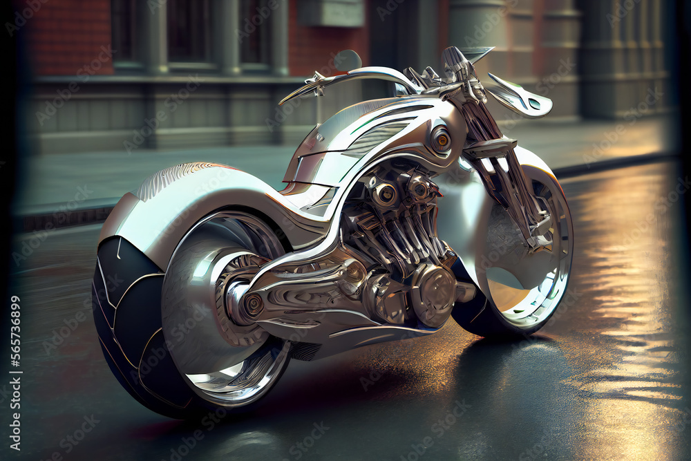 Futuristic Motorcycle Chopper