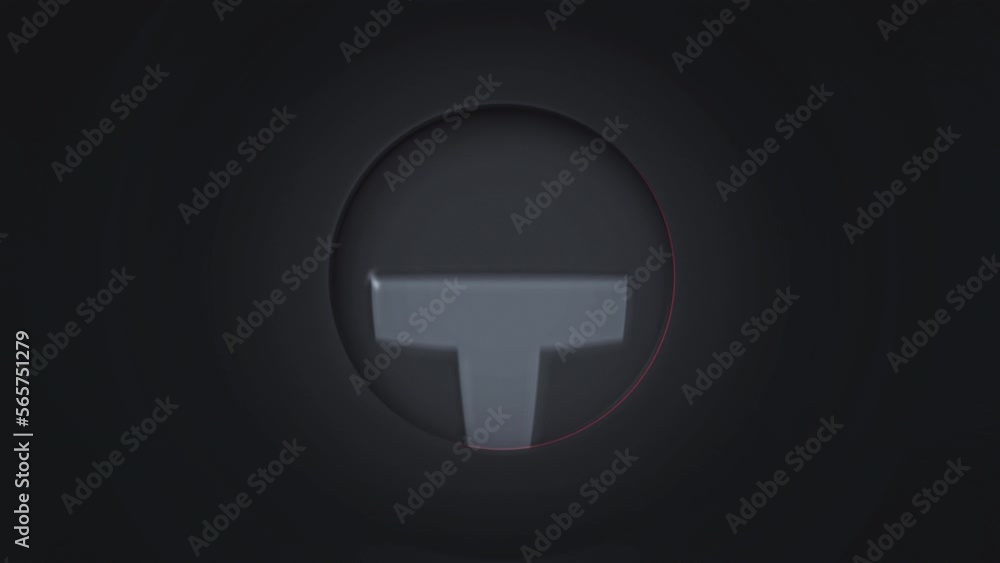 T. Letter t of the alphabet being dynamically revealed in circular ...