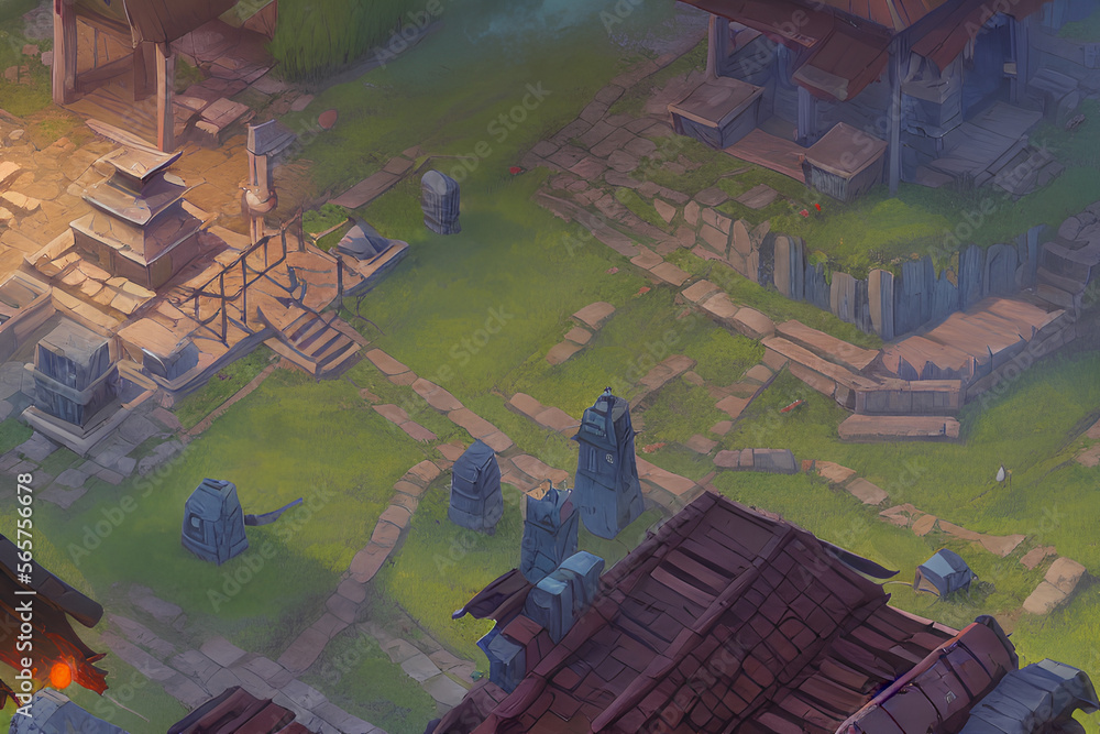 Battleground Field Map (Isometric) 07- Background for Level Design, RPG ...