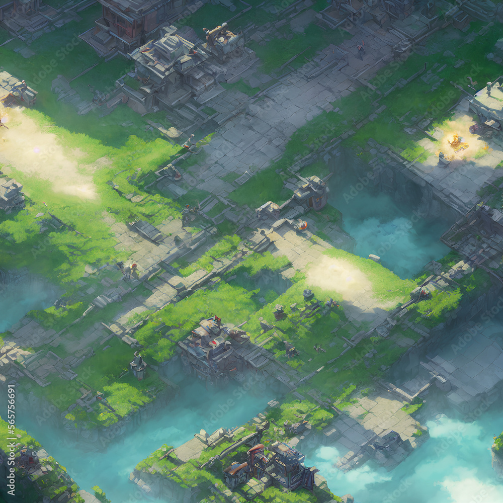 Battleground Field Map (Isometric) 05- Background for Level Design, RPG ...