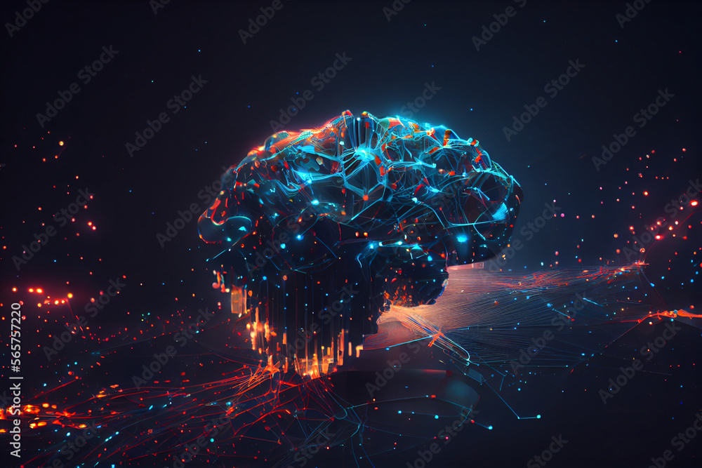 Big data and neural networks ai futuristic abstract concept. AI ...