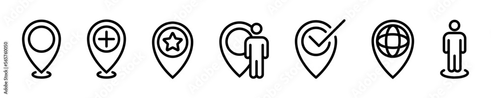 Location pin icon set. Map pointers. Map pin location icons. Map ...