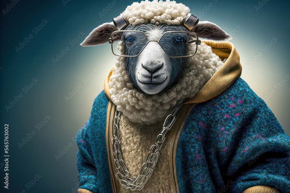 Schaf Animal Rapper Abstrakte Illustration Digital Art Hintergrund ...