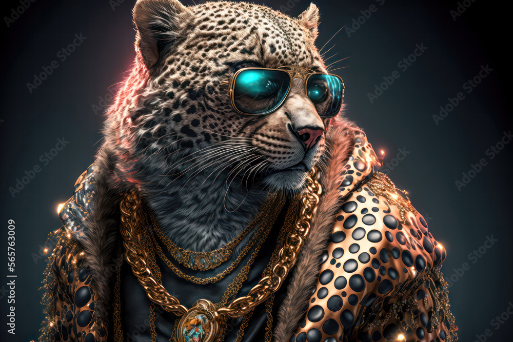 Leopard Animal Rapper Abstrakte Illustration Digital Art Hintergrund ...