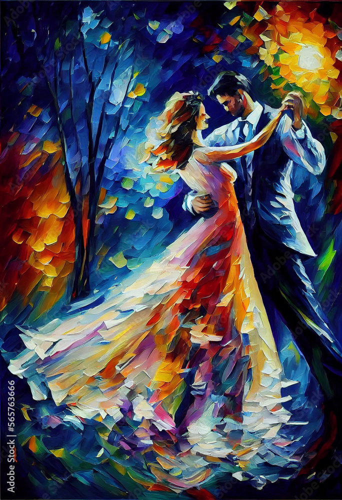 Romantic Dancing Couple Painting