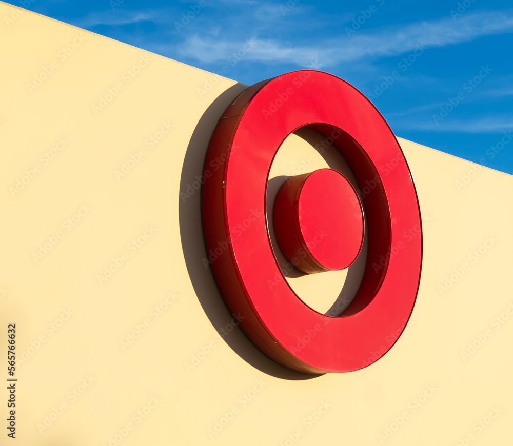 Target logo on store wall, on December 17, 2022, Menifee, California ...