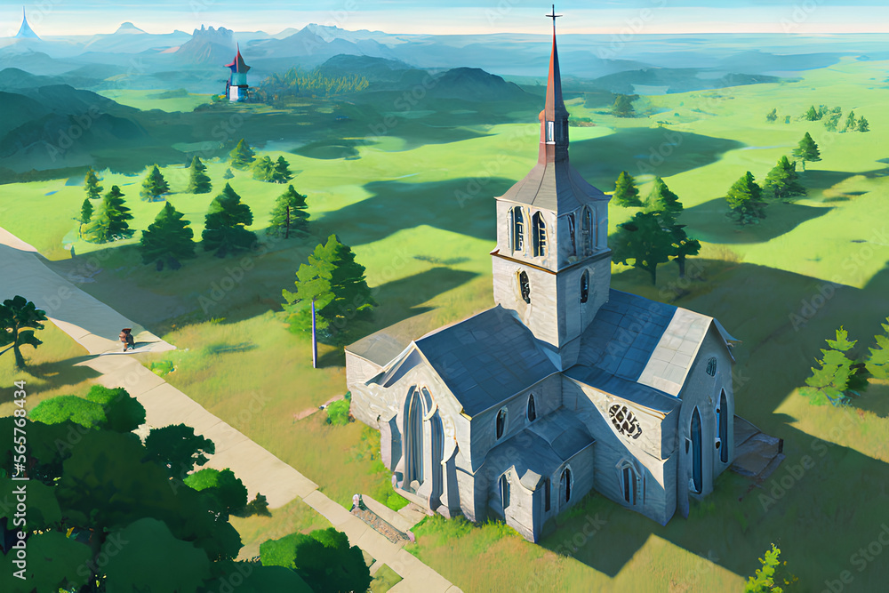 Church/ Cathedral View 03- Background for Level Design, RPG and Indie ...