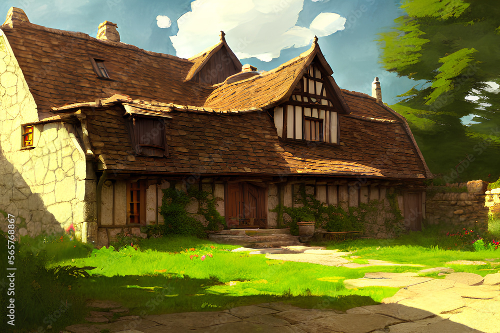 Medieval House 08- Background for Level Design, RPG and Indie Games (AI ...