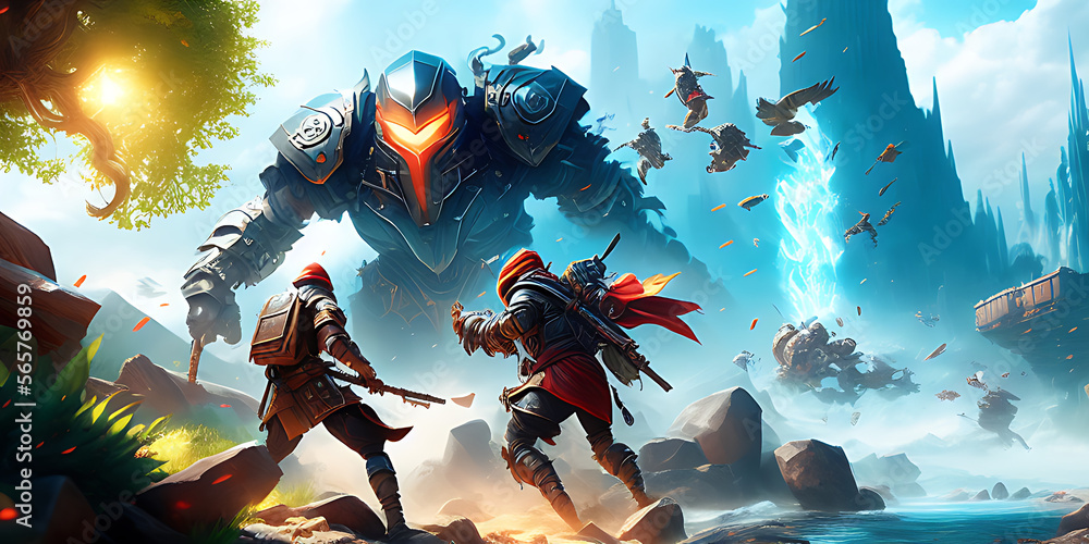 Futuristic Mech, Video Game concept art generative ai Stock ...