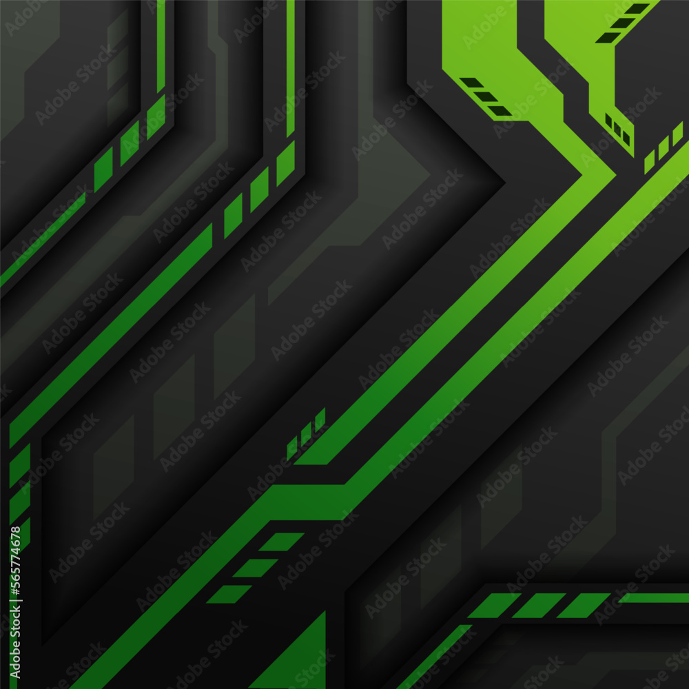 Black and green futuristic technology gui banner background Stock ...