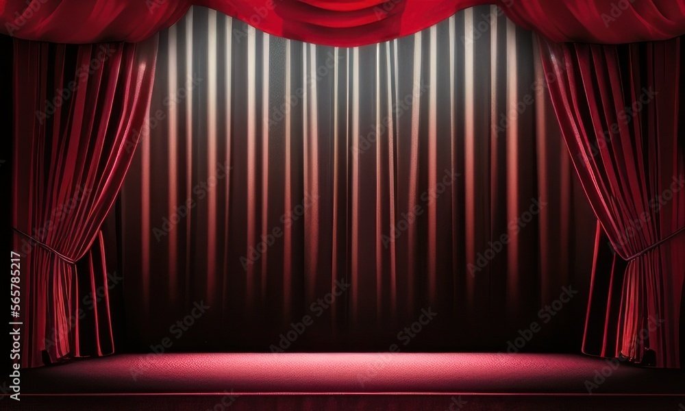 red curtain with spotlight Stock Illustration | Adobe Stock