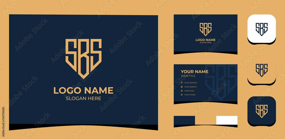 Template Logo Creative Initial S B S with shield shape concept ...