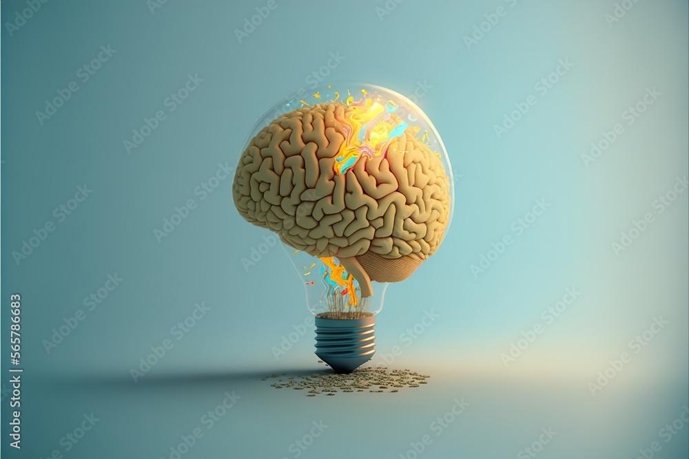 Innovative modern light bulb, flash of inspiration, spark, smart ...