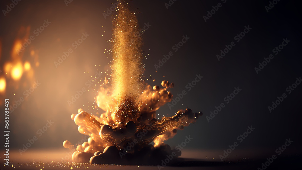 inferno explosion of gold dust with fiery light, ultra HD wallpaper ...