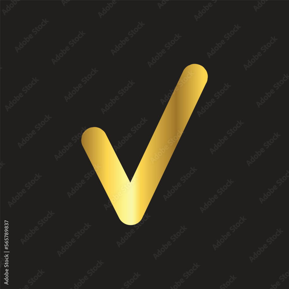 gold check mark , icon ,flat, design, template, collection Stock Vector ...