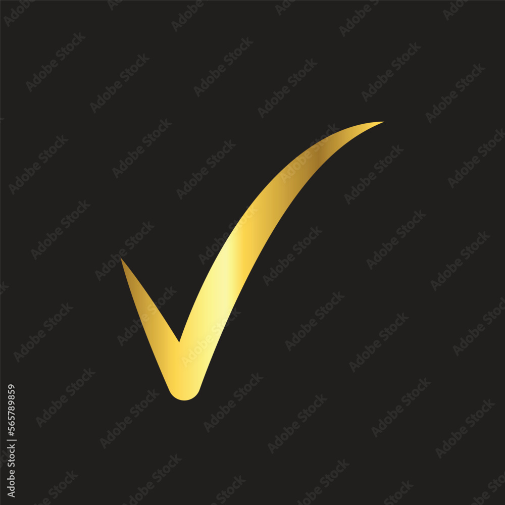 gold check mark , icon ,flat, design, template, collection Stock Vector ...