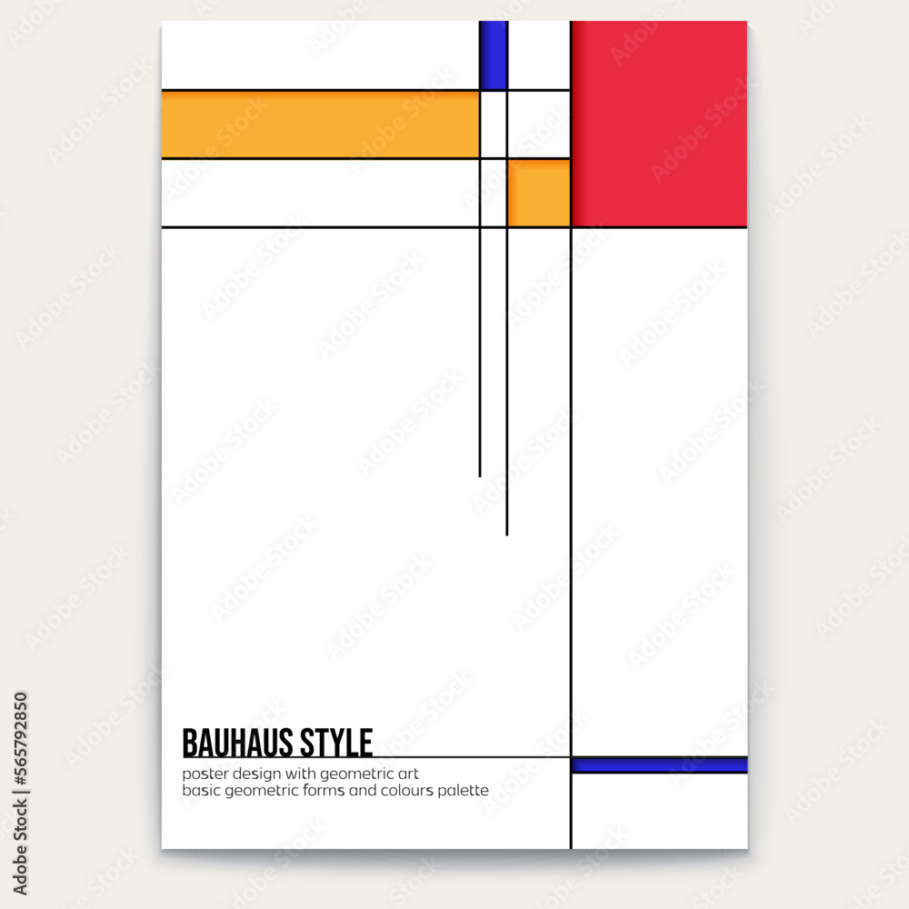 Abstract retro pattern inspired by Piet Mondrian style. Cover design ...