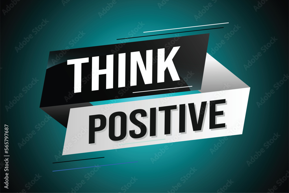 think positive word concept vector illustration with lines modern ...