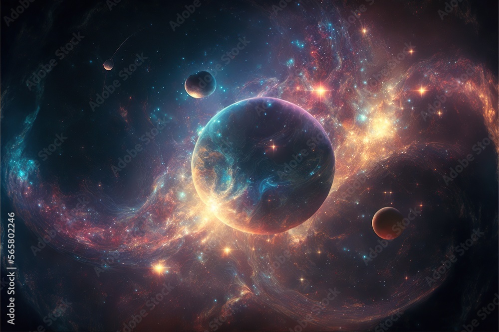 Beauty of endless Universe filled with stars and nebula created by ...