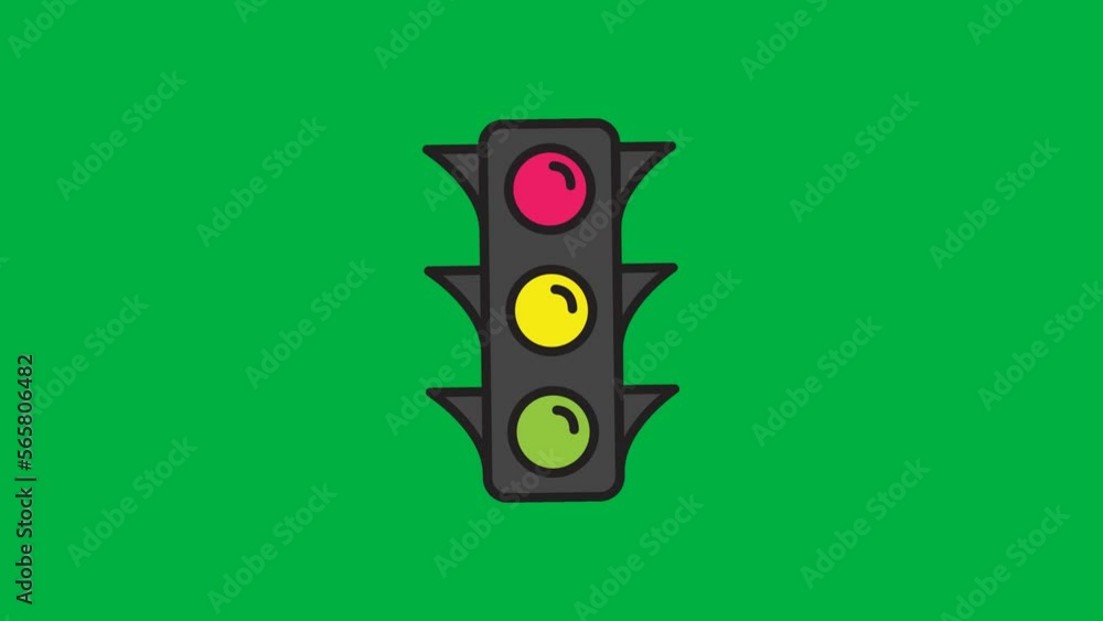 Traffic Light animation on green screen. 4k video animation vídeo de ...