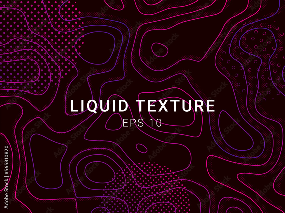 Topography gradient texture. Liquid pattern. Modern Memphis fluid dark ...