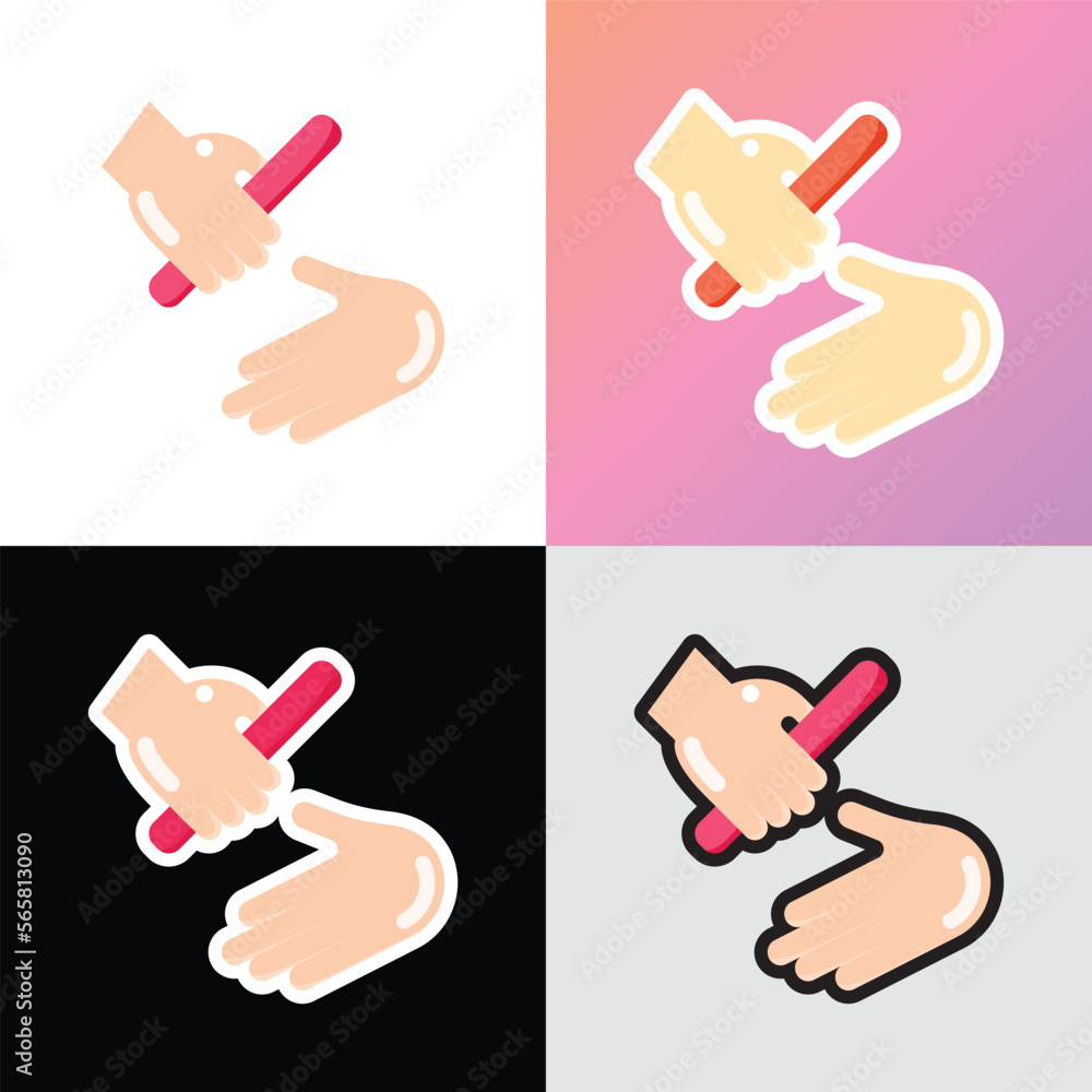 Race relay flat icon. Symbol of teamwork, trust, cooperation ...