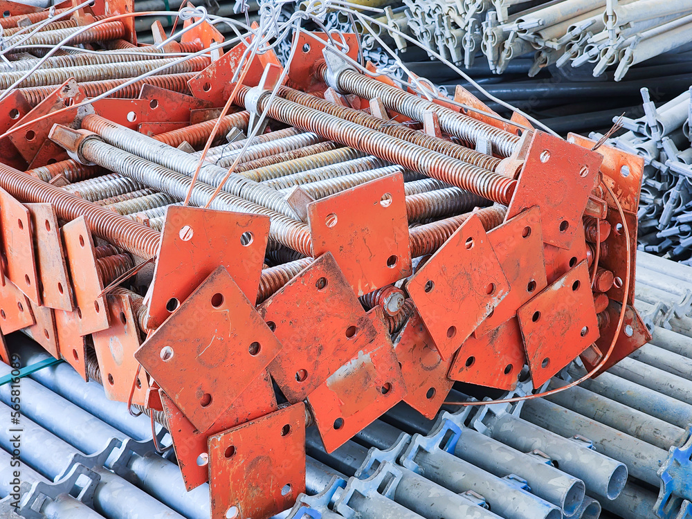 Structural Steel Tubular Poles Used in Construction Industry Stock ...