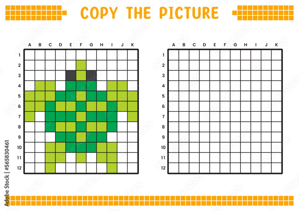 Copy the picture, complete the grid image. Educational worksheets ...