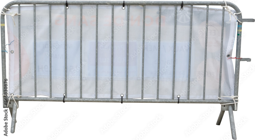 Isolated PNG cutout of a metallic street barrier on a transparent ...