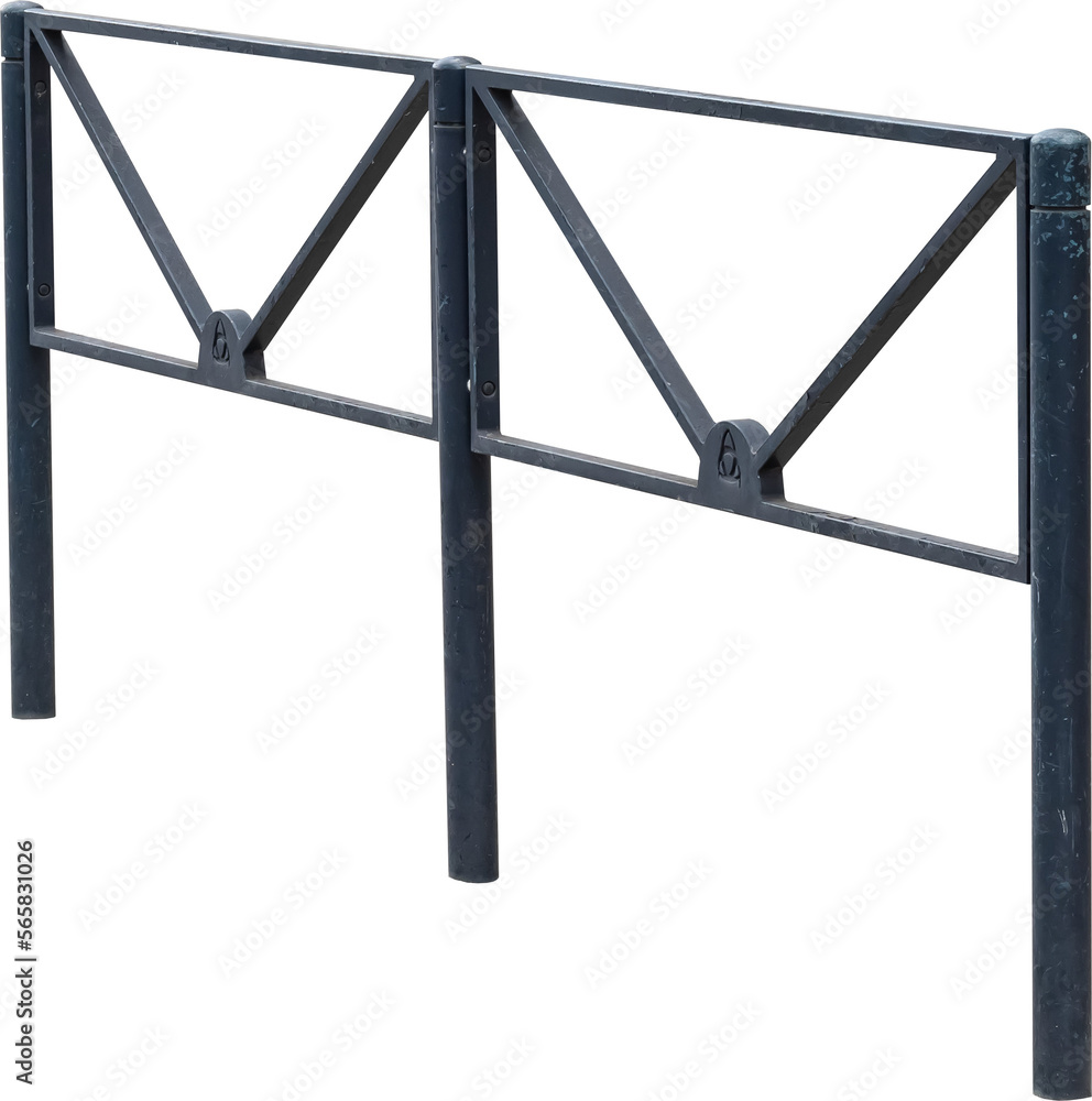Isolated PNG cutout of a metallic street barrier on a transparent ...